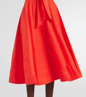 Zimmermann Bow-detailed Linen Midi Dress