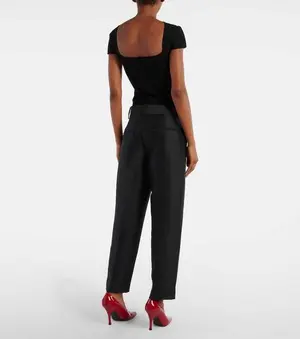 Khaite Cam Wool And Silk Faille Straight Pants