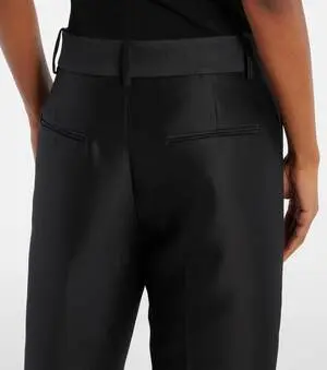 Khaite Cam Wool And Silk Faille Straight Pants