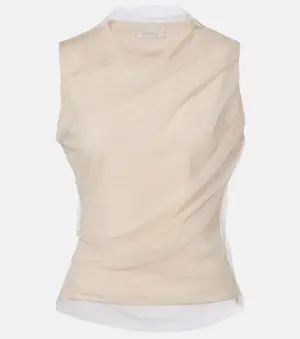 Dorothee Schumacher Draped Tulle Top - Beige
