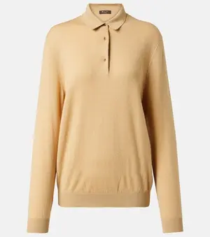 Loro Piana Luciole Cashmere-blend Polo Sweater - Beige