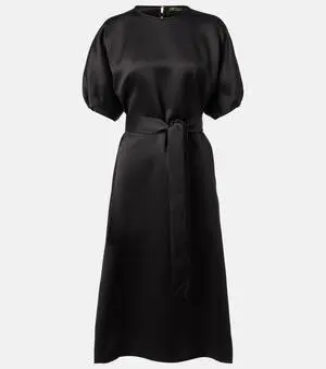 loro piana draped silk satin maxi dress Silk-satin Maxi Dress