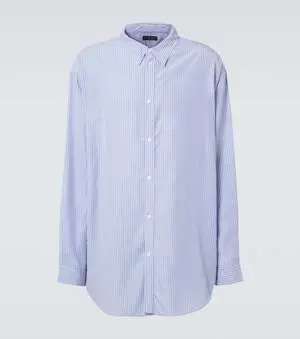 Balenciaga Flowing Pinstripe Oversized Shirt - Blue