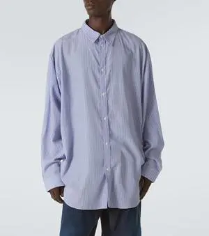 Balenciaga Flowing Pinstripe Oversized Shirt - Blue