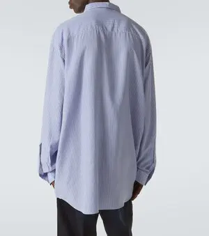Balenciaga Flowing Pinstripe Oversized Shirt - Blue