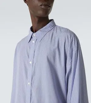Balenciaga Flowing Pinstripe Oversized Shirt - Blue