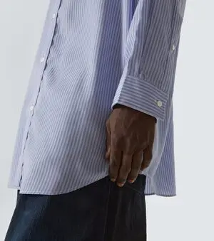 Balenciaga Flowing Pinstripe Oversized Shirt - Blue