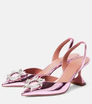 Amina Muaddi Begum Slingback Pumps - Pink