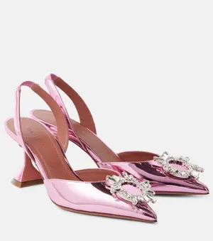 Amina Muaddi Amina Muaddi Begum Slingback Pumps Silver