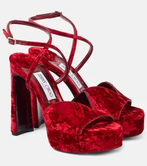 JIMMY CHOO Karli 125 Platform Sandals - Red