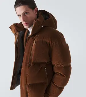 Zegna Cotton And Cashmere Corduroy Down Jacket