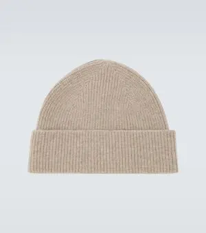 Zegna Zegna Ribbed Cashmere Beanie Beige