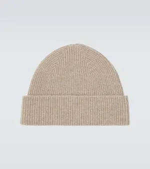 Zegna Ribbed Cashmere Beanie - Beige