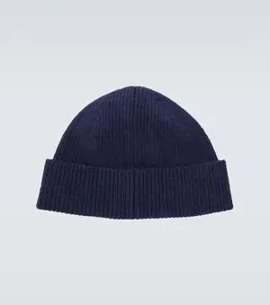 Zegna Ribbed Cashmere Beanie - Blue