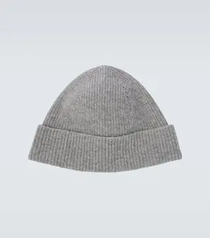 Zegna Zegna Ribbed Cashmere Beanie Grey