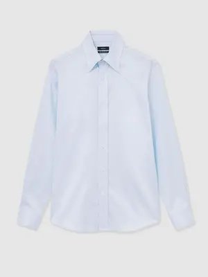 REISS Allora Regular-fit Cotton Button-down Shirt - Soft Blue