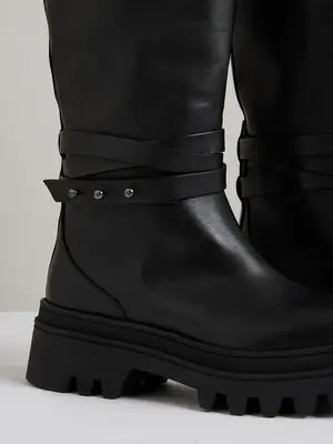 REISS Albany Leather Knee-high Boots