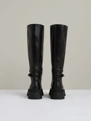 REISS Albany Leather Knee-high Boots