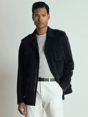 REISS Firenze Atelier Felted Cashmere Field Jacket