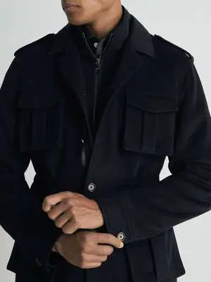 REISS Firenze Atelier Felted Cashmere Field Jacket