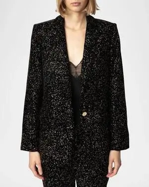 Zadig&Voltaire Valse Glitter Dots Velvet Blazer