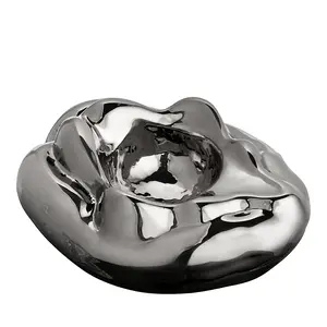 KOSTA BODA Snippan Sculpture Bowl - Platinum