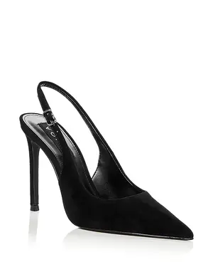 Aqua Taylr Slingback Pumps - Black Suede
