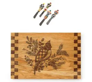 MACKENZIE-CHILDS Cardinal Wood Serving Board & Spreader Set - One-color