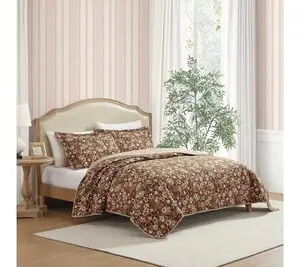 Laura Ashley Marta Brown King Quilt Sham Set