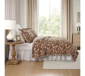Laura Ashley Marta Brown King Quilt Sham Set