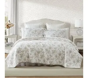 Laura Ashley Walled Garden King Quilt Sham Set - One-color