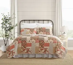 Laura Ashley Harrietta Patchwork Twin Quilt Sha M Set - One-color