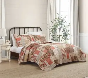 Laura Ashley Harrietta Patchwork Twin Quilt Sha M Set