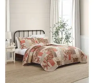 Laura Ashley Harrietta Patchwork King Quilt Sha M Set