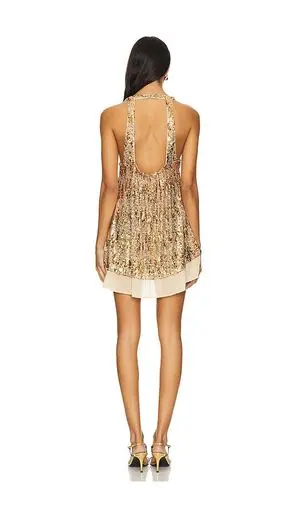 x intimately fp bejeweled mini dress in gold Mirabella Mini Dress