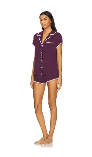 Eberjey Frida Shortie Pj Set In Wine