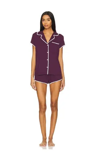 Eberjey Frida Shortie Pj Set In Wine
