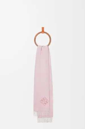 Loewe Anagram Scarf In Wool And Cashmere - Soft Pink