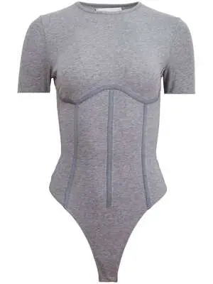 FLEUR DU MAL Organic Cotton T-shirt Bodysuit - Grey