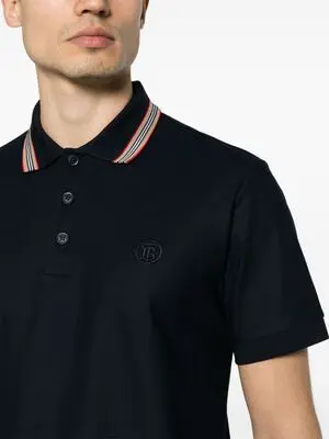 Burberry Icon Stripe Cotton Polo Shirt - Blue