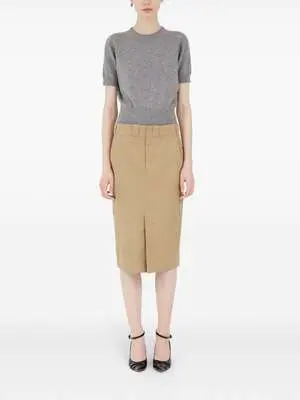 MAISON MARGIELA High-rise Midi Skirt - Neutrals
