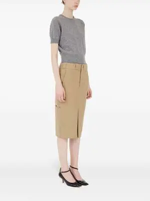MAISON MARGIELA High-rise Midi Skirt - Neutrals