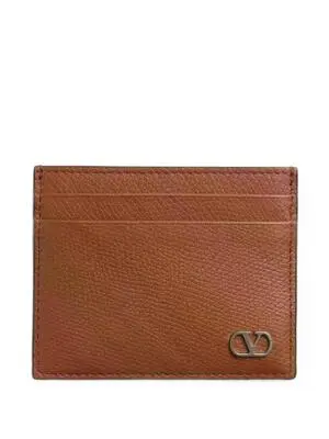 Valentino Garavani Vlogo Signature Leather Card Holder - Brown