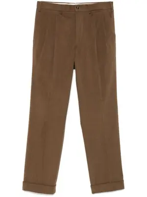 DELL'OGLIO Tapered Trousers - Brown