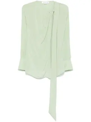 Victoria Beckham Twist-detail Blouse - Green