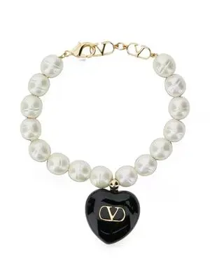 Valentino Garavani Coeur Royal Charm Bracelet - Neutrals