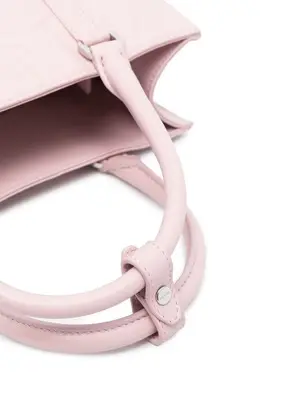Prada Logo-plaque Crinkle-effect Tote Bag - Pink