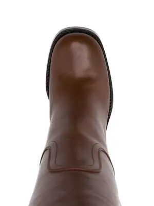 Prada 90mm Round-toe Leather Boots