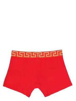Versace Greca Border Long Boxers - Red