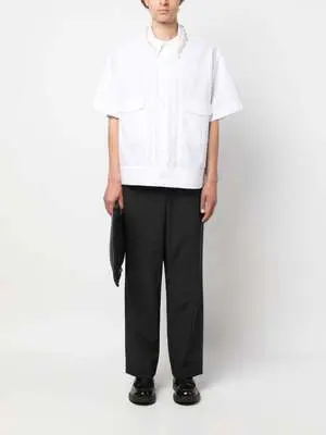 Prada Logo-patch Wide-leg Trousers